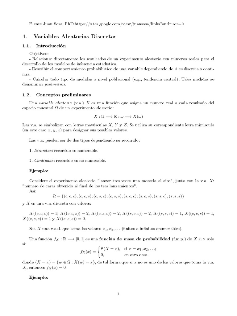 Variables Aleatorias Discretas | PDF