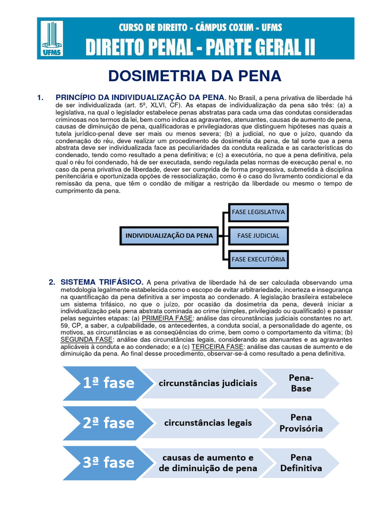 DIREITO PENAL II - Roteiro 005 (Dosimetria Das Penas) | PDF