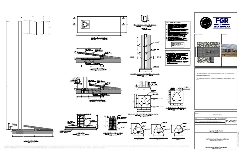 Plano Estructural de Asta de Bandera | PDF | Gobierno