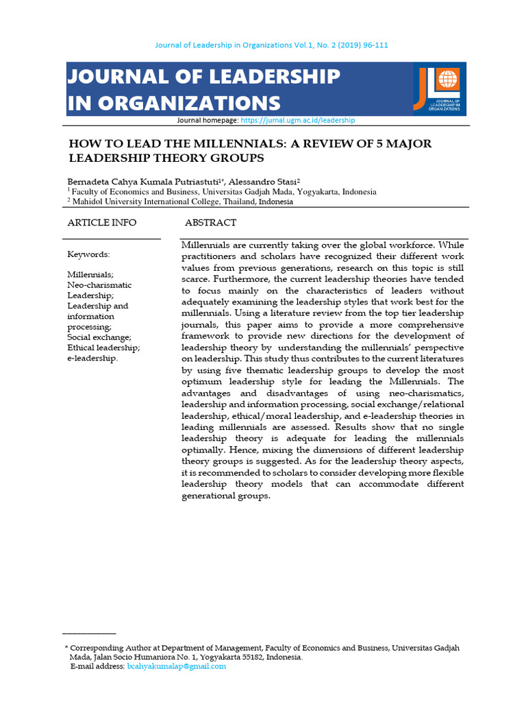 Leadership Millenials Cahya & Stasi 2019 | PDF