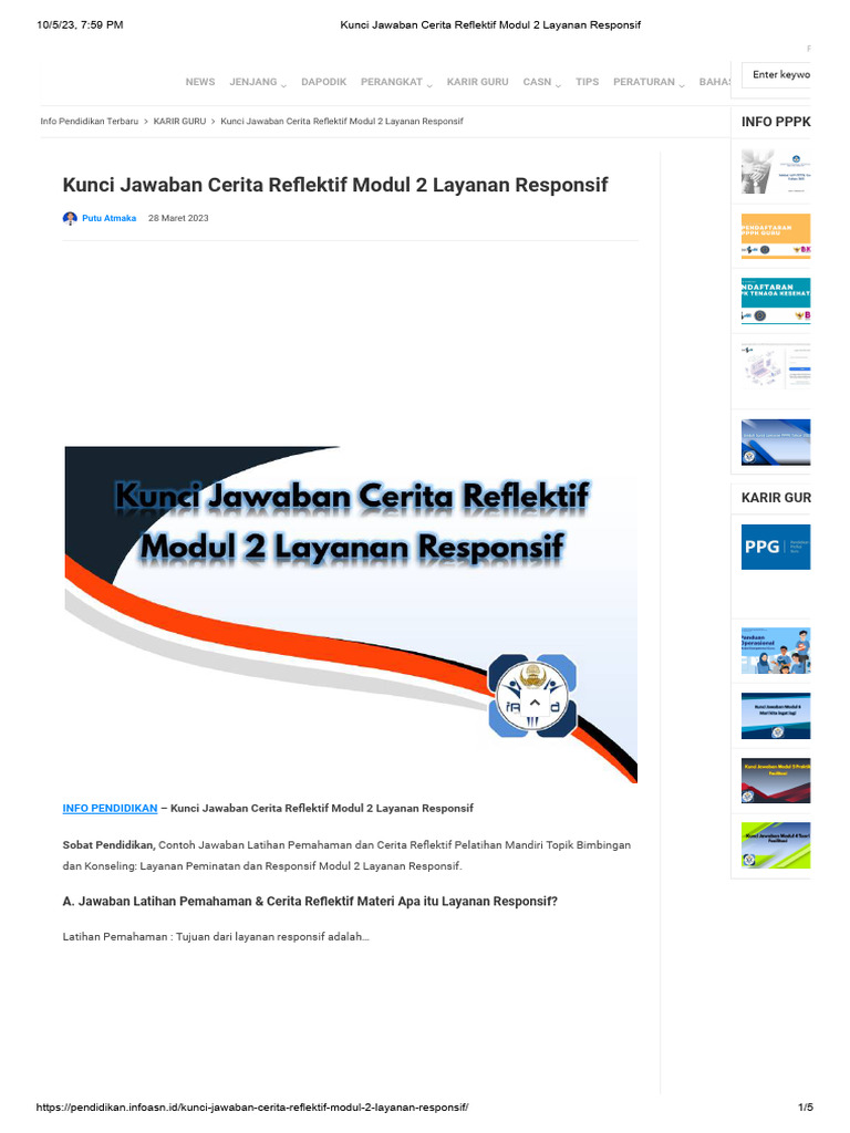Kunci Jawaban Modul 2 Layanan Responsif | PDF | Karier & Perkembangan