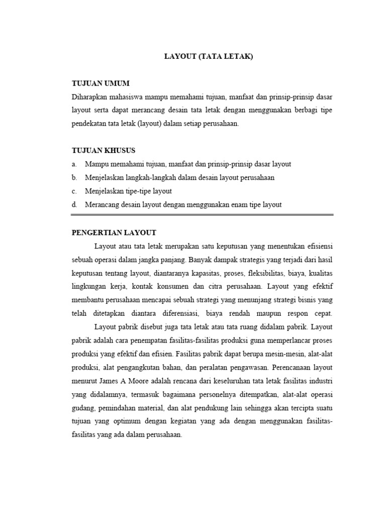 Prinsip dan Tipe Layout Perusahaan | PDF | Bisnis | Teknologi & Rekayasa