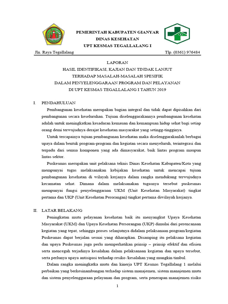 LAPORAN Identifikasi Spesifik 2019 | PDF