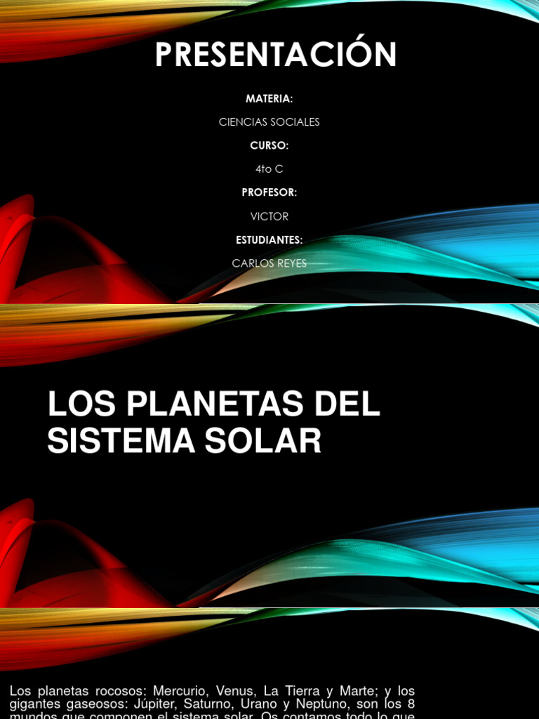 Presentación En Powerpoint Del Sistema Solar De 4to Grado