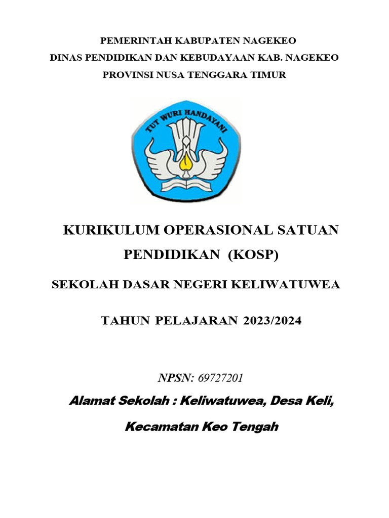 KOSP SDN Keliwatuwea 2023/2024 | PDF
