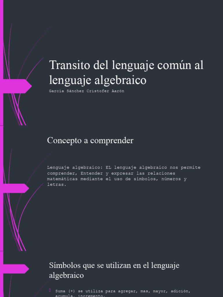 Transito Del Lenguaje Común Al Lenguaje Algebraico | PDF