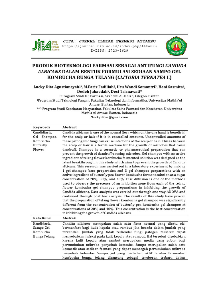 Produk Bioteknologi Farmasi Sebagai Antifungi Candida Kombucha Bunga ...
