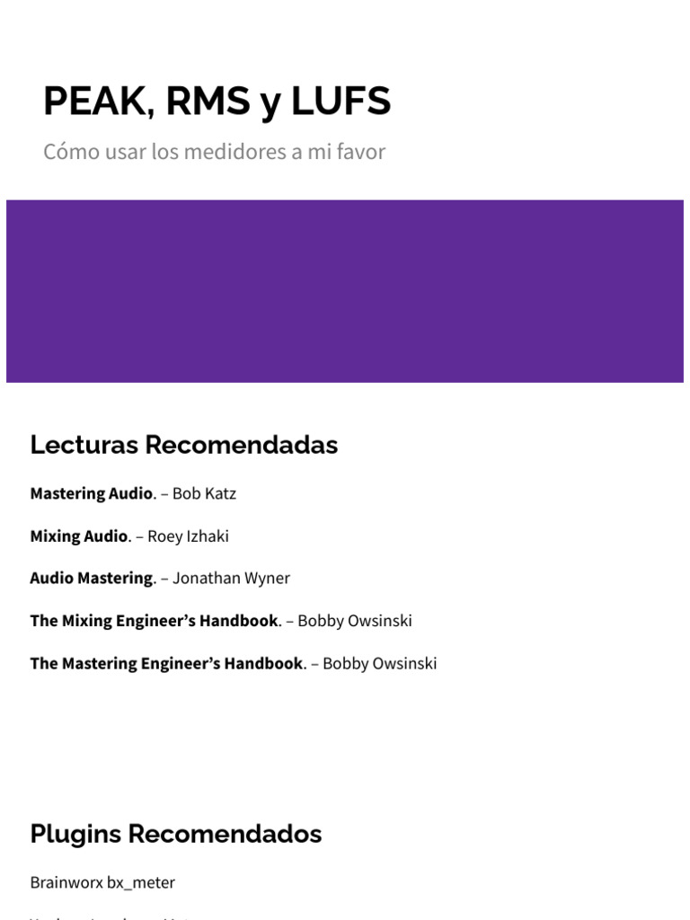 Presentacion Peaks Rms Lufs Como Usar Medidores Favor | PDF | Signal ...