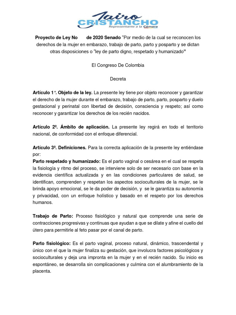 P.L.454-2022C (Parto Humanizado) | PDF | Parto | Seccion de cesárea