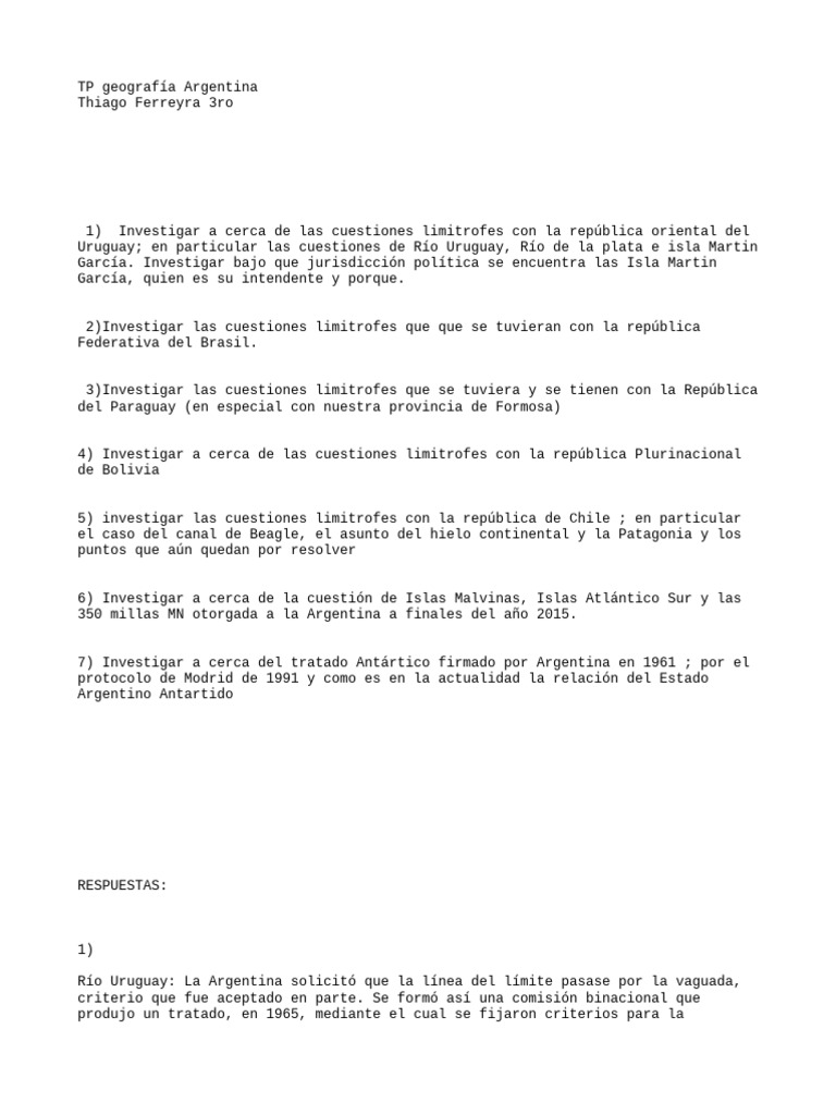 TP Geografía Argentina | PDF