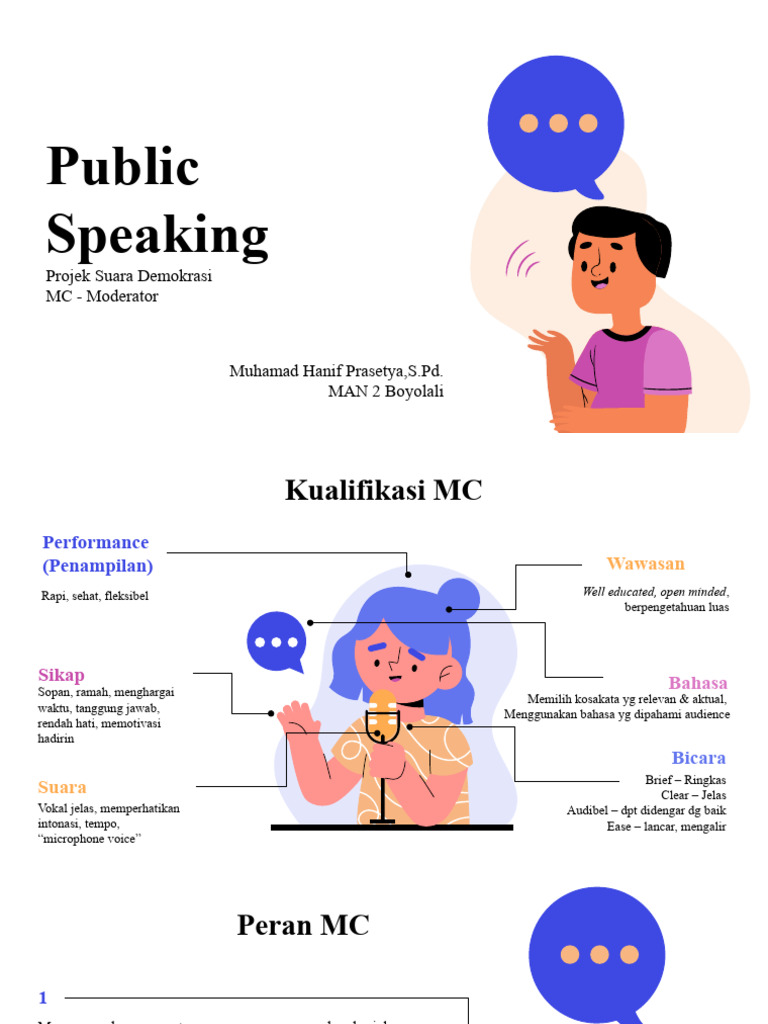 Public Speaking MC Dan Moderator P5RA MAN 2 Boyolali | PDF