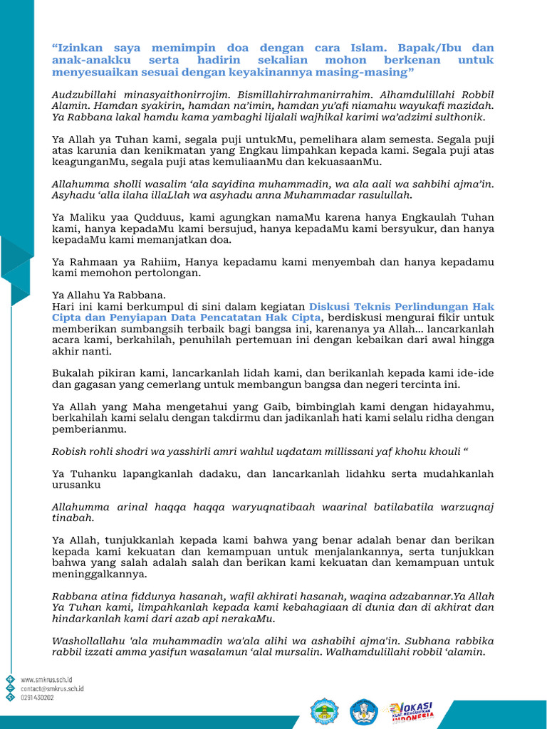 Naskah Doa - Docx - Google Dokumen | PDF