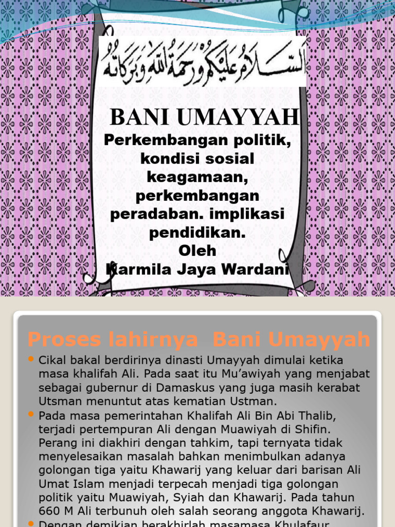 Bani Ummayyah Oleh Karmila Jaya Wardani | PDF