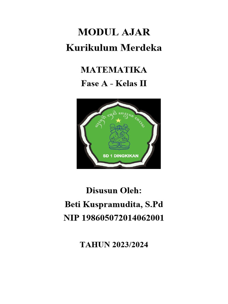 MODUL AJAR mTK kls 2 | PDF
