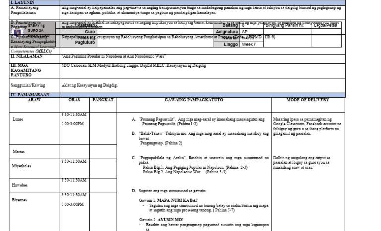 GABAY GURO SA PAGTUTURO Sa AP8 Q3 W7 | PDF
