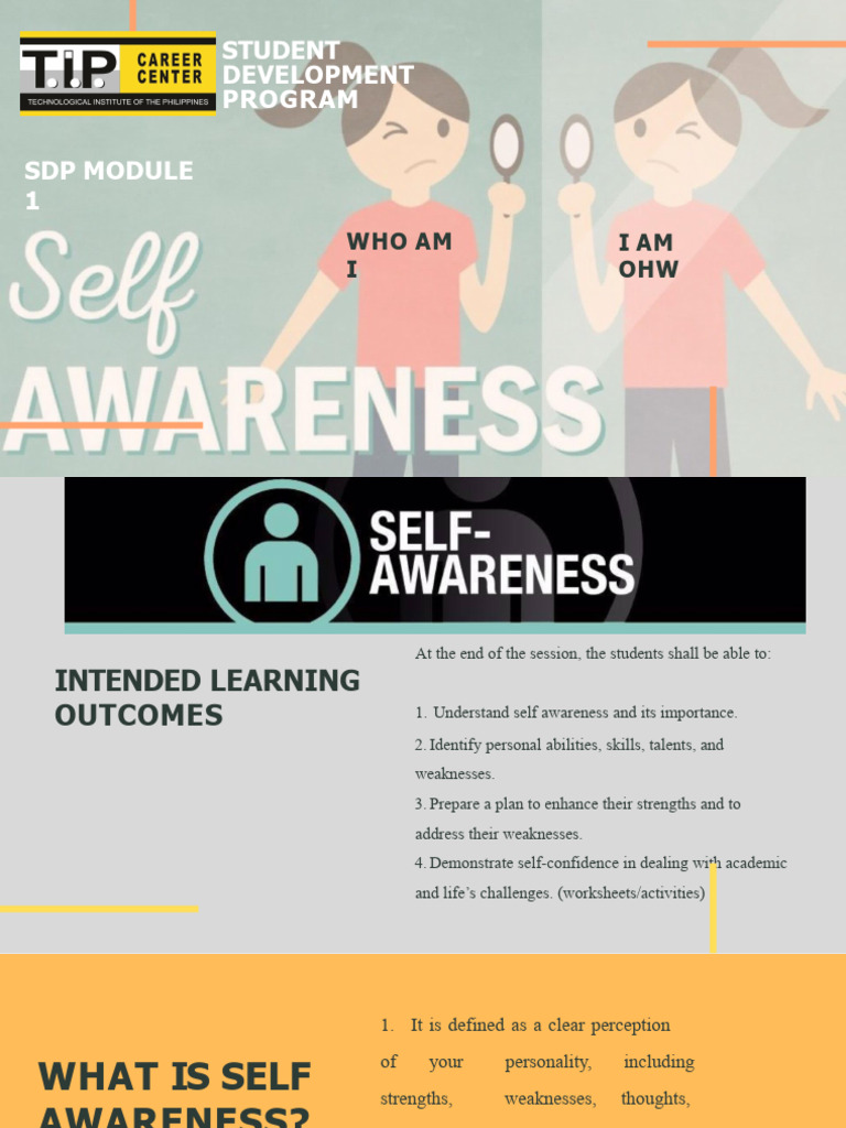 Student Development Program SDP Module 1: IAM OHW Who Am I | PDF | Goal | Awareness