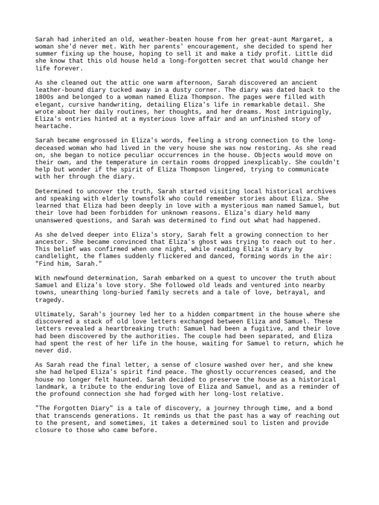 The Forgotten Diary | PDF