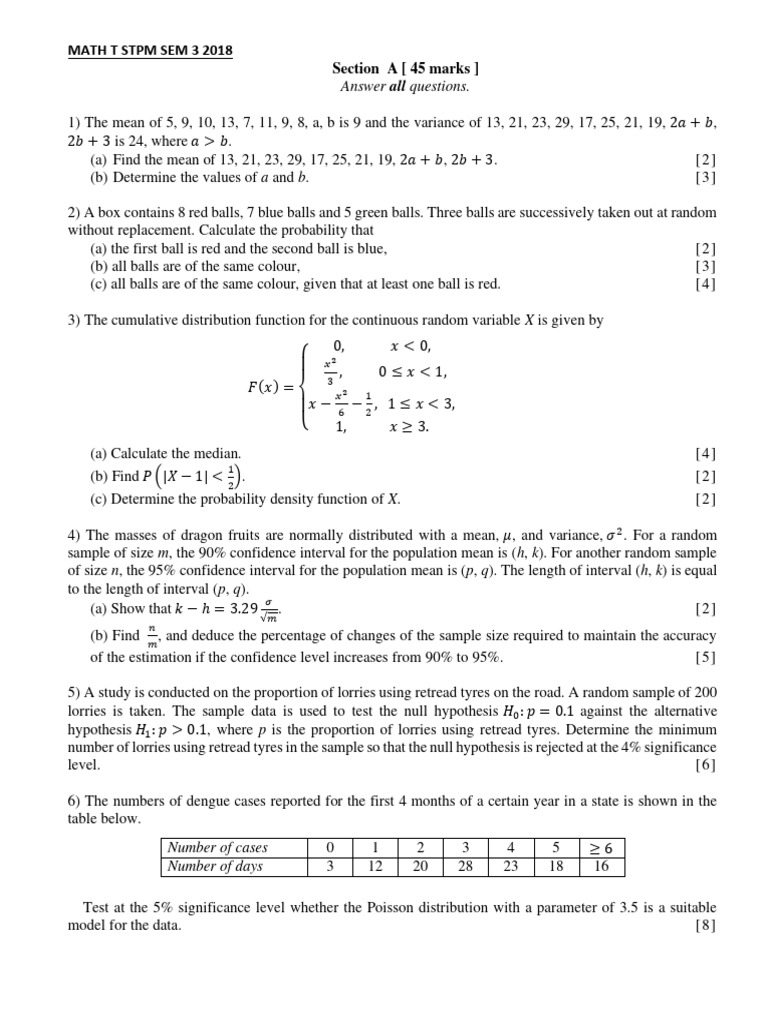 Math T STPM Sem 3 2018 | PDF | Blood Pressure | Hypertension