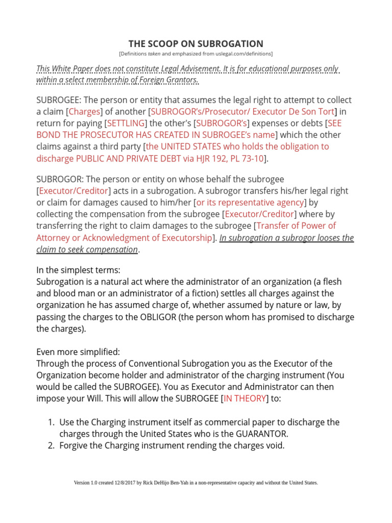 Subrogation Explained | PDF | Law