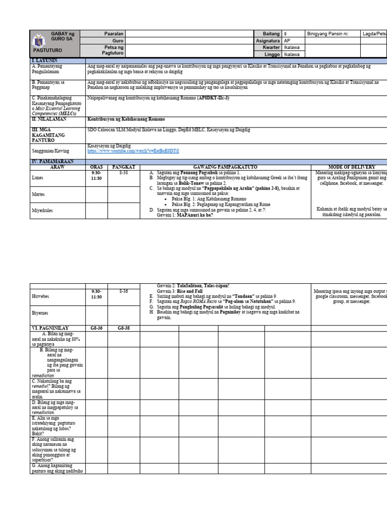 GABAY-ng-GURO-SA-PAGTUTURO-sa-AP8-Q2-WEEK 2 | PDF