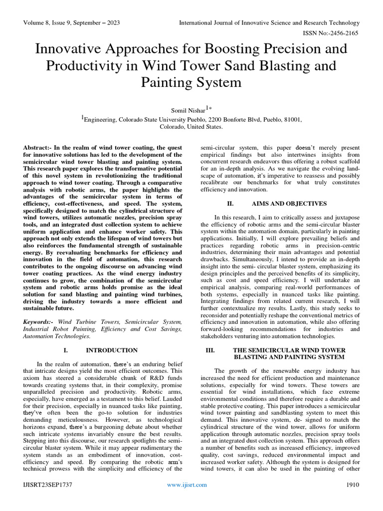Innovative Approaches For Boosting Precision and Productivity in Wind ... Innovative Approaches For Boosting Precision and Productivity in Wind ...