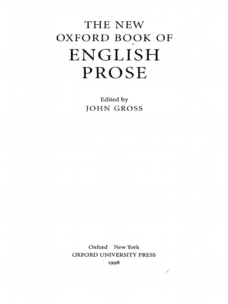Oxford Book of English Prose | PDF | Samuel Johnson | Writers