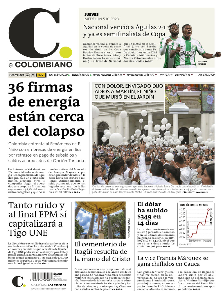 El Colombiano 05-10-2023 | PDF | Bolsa
