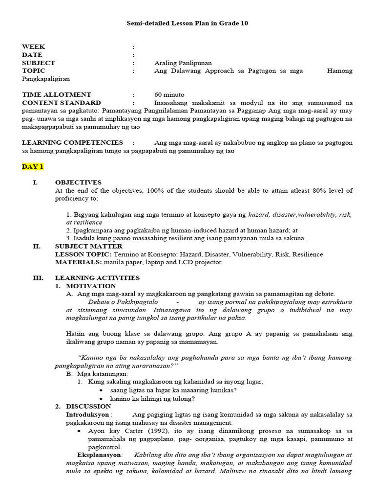 Lessonplan Ap10 2 Approach | PDF