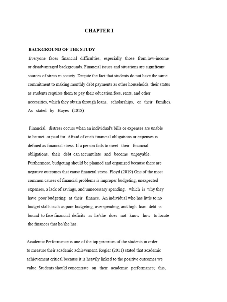 Background of The Study | PDF | Methodology | Stress (Biology)