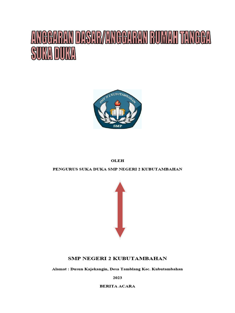 AD-ART-SUKA-DUKA SMP Negeri 2 Kubutambahan | PDF