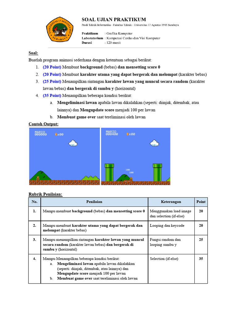 Prak. Grafika Komputer - Soal Ujian | PDF