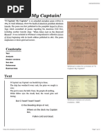 CRITICAL APPRECIATION OF O CAPTAIN ! MY CAPTAIN | PDF | Abraham Lincoln ...