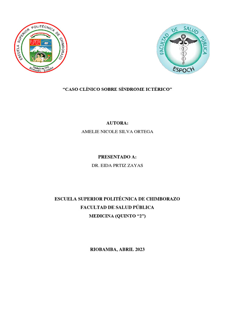 PF - Amelie Silva - Caso Clínico Sobre Síndrome Ictérico | PDF | Salud ...