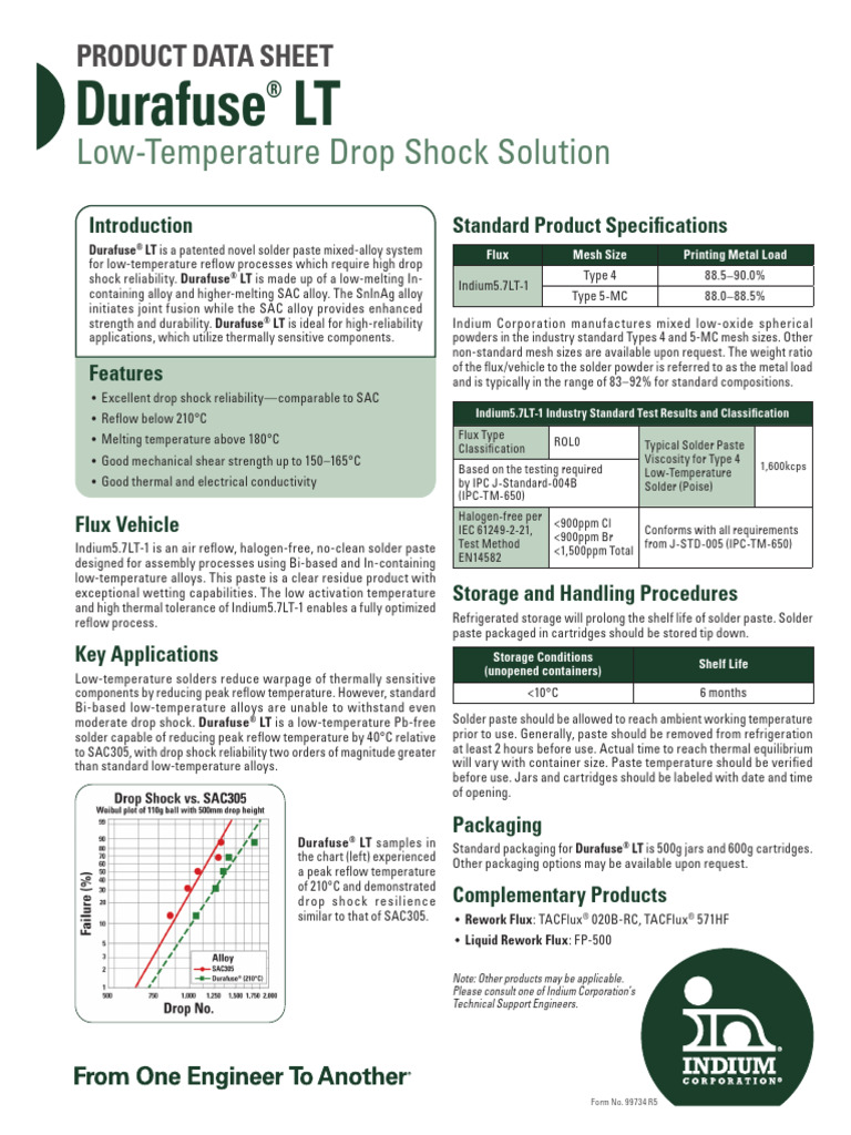 Durafuse LT Lowtemperature Indium5.7lt1 99734 r5 | PDF