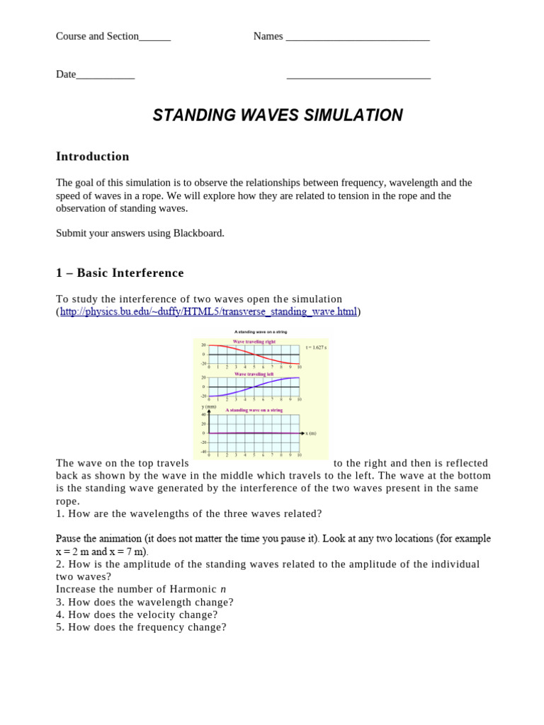 Standing Waves Lab (All) | PDF
