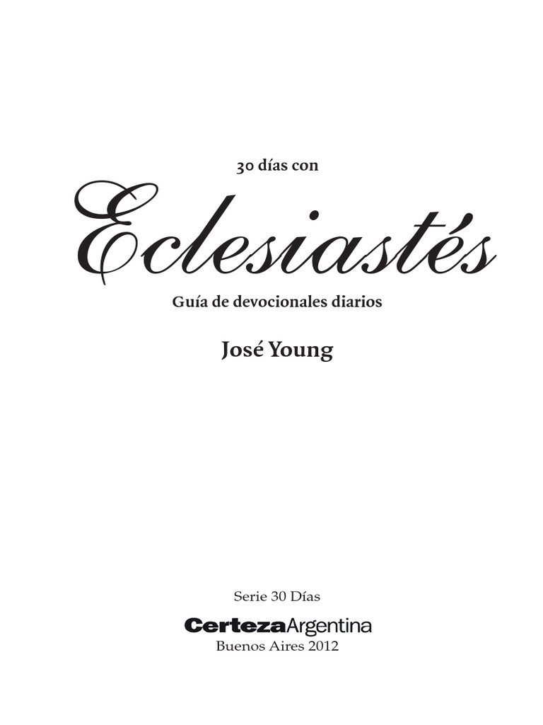 30 Días de Reflexión en Eclesiastés | PDF | Eclesiastés | Dios