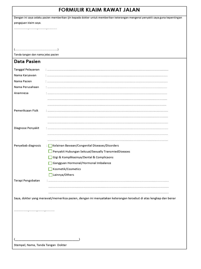 Contoh Klaim Pengobatan Karyawan | PDF | Kesehatan Holistik