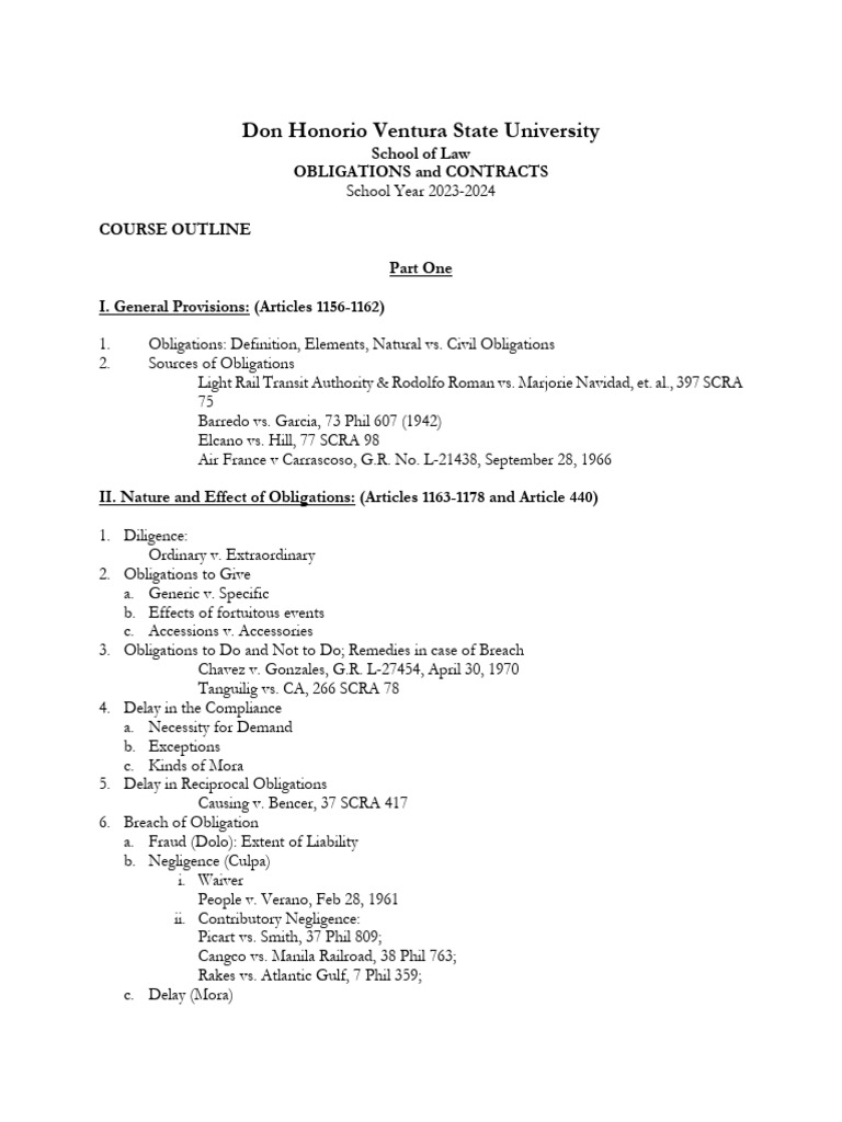 Oblicon Part 1 | PDF | Private Law | Legal Concepts