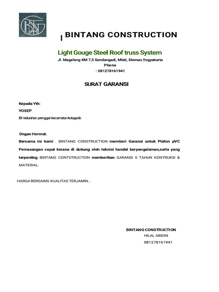 SURAT GARANSI NEW (1) (1) | PDF
