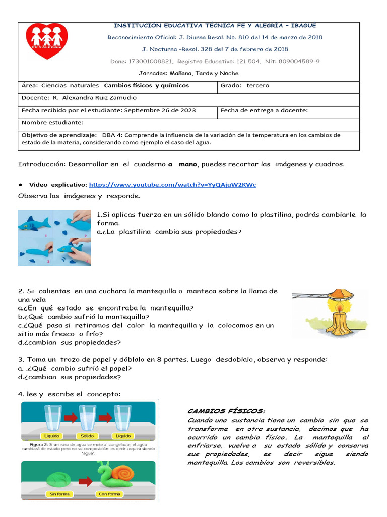Guia 2. Cambios Físicos y Quimicos | PDF | Química | Importar