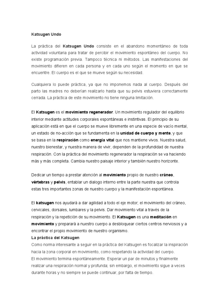 Katsugen Undo | PDF | Bailes | Movimiento (física)