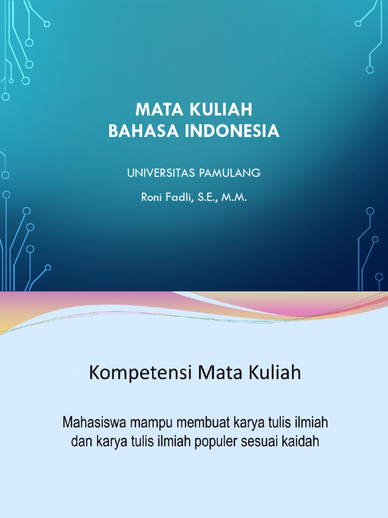 Mata Kuliah Bahasa Indonesia | PDF