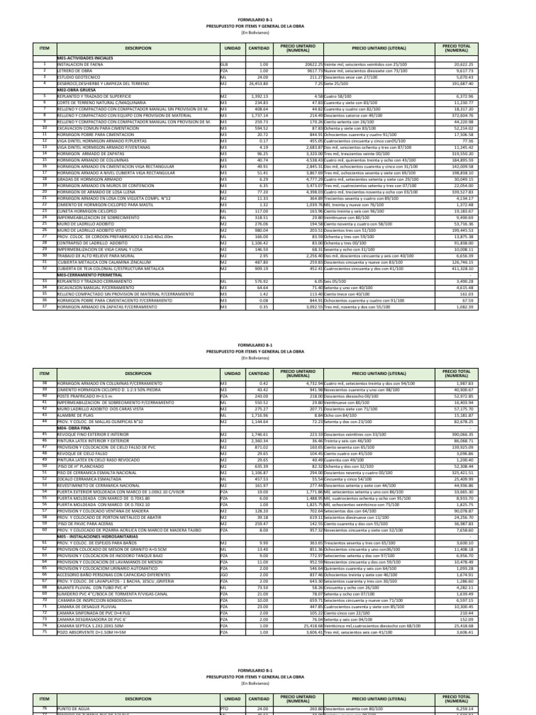 Formulario B1 Excel Pdf