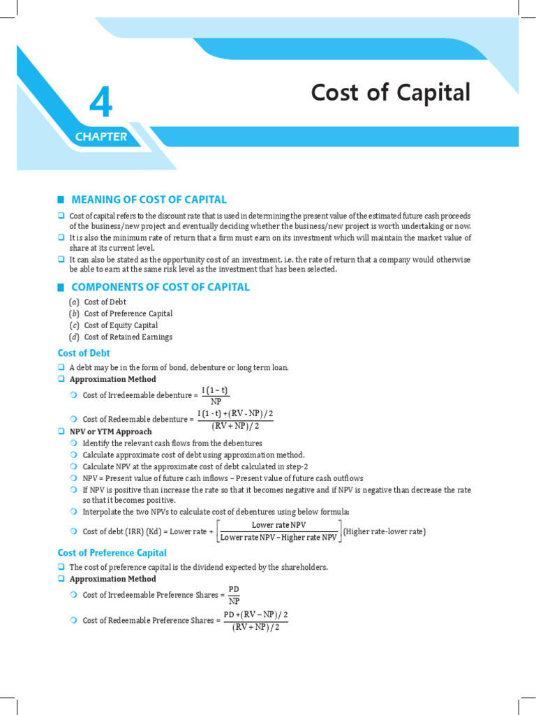 04 - Cost of Capital | PDF