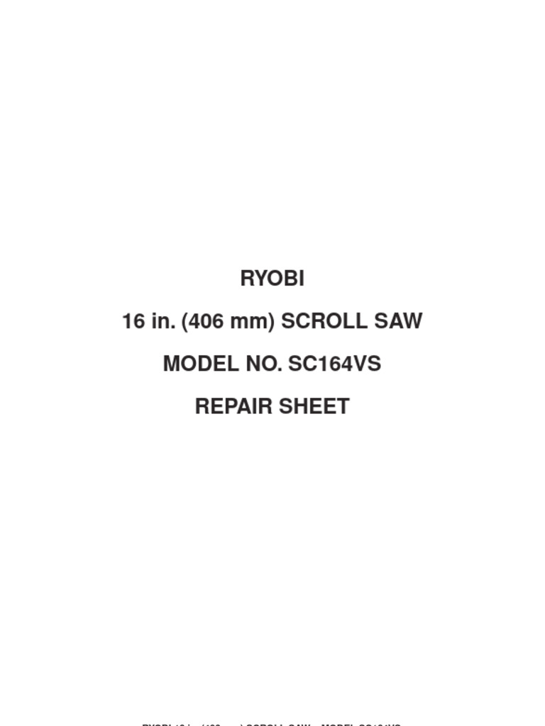 SC164VS Scroll Saw Parts List | PDF