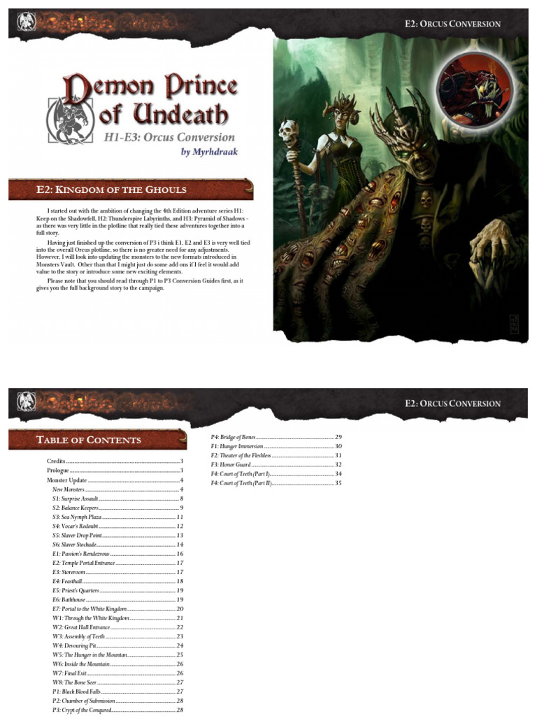 E2 Orcus Conversion | PDF | D20 System | Gary Gygax Games