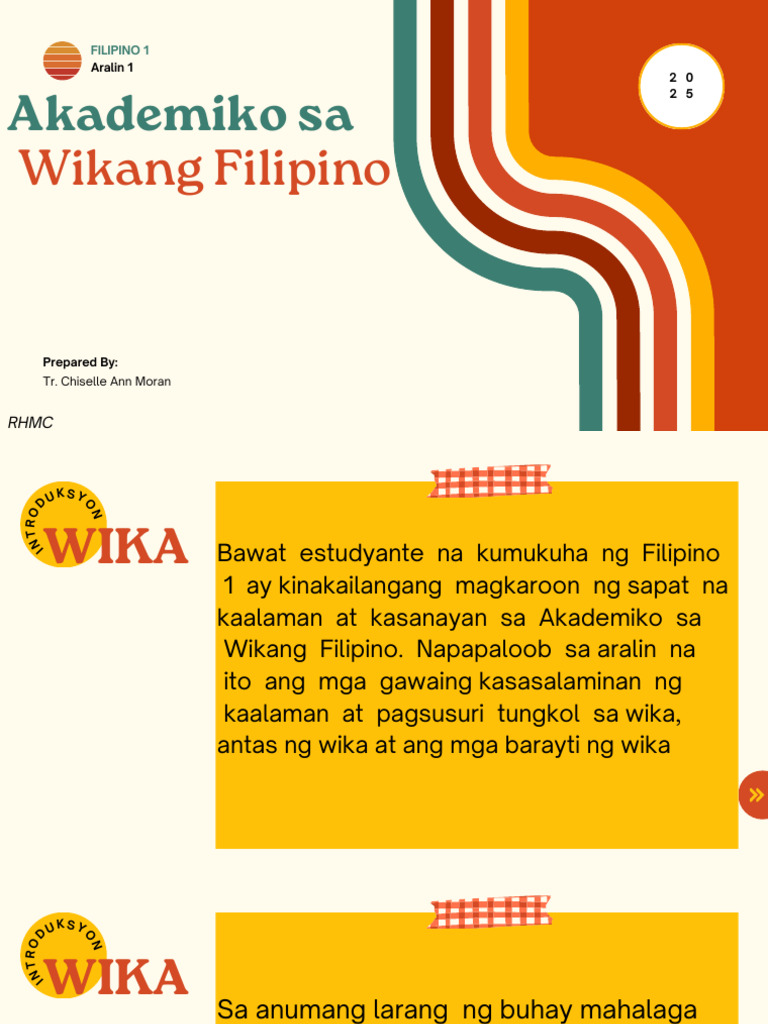 Aralin 1 Akademiko Sa Wikang Filipino | PDF