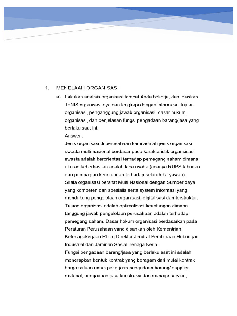 Buku Kerja UK-01 - Menelaah Lingkungan Pengadaan Barang Jasa - PPM | PDF