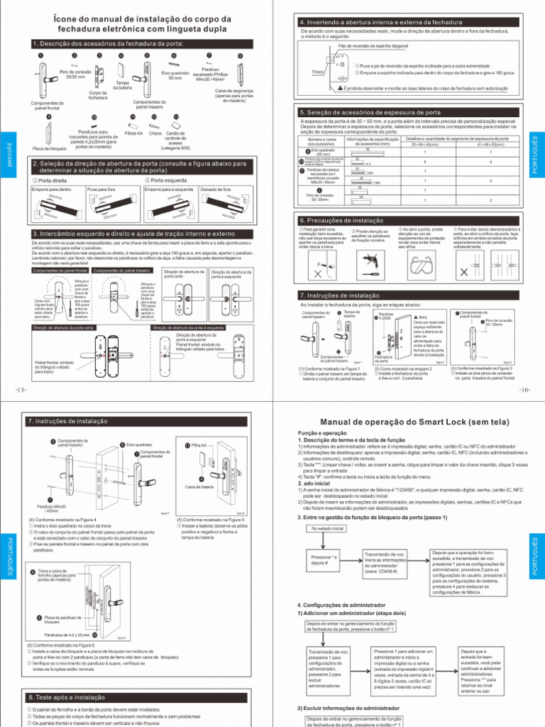 Manual Fechadura Eletrônica Tuya Smart ? | PDF