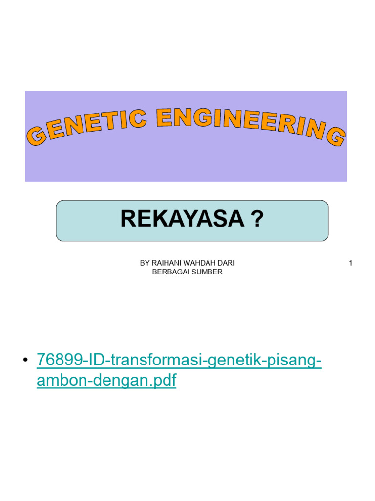 Rekayasa Genetik | PDF | Sains & Matematika